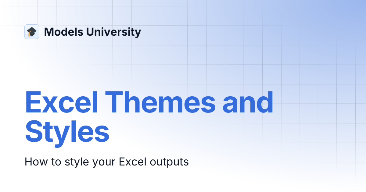 Excel Themes and Styles | Models University